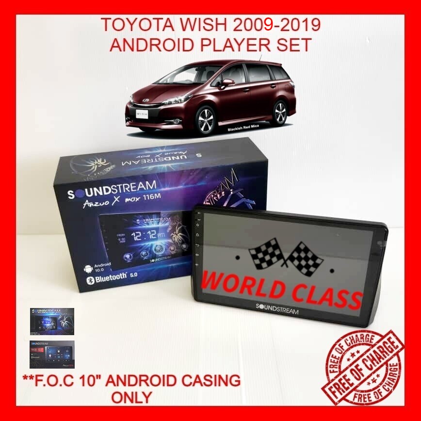 TOYOTA WISH 2009-2019 SOUNDSTREAM 10" ANDROID IPS PLAYER FULL HD SCREEN ...