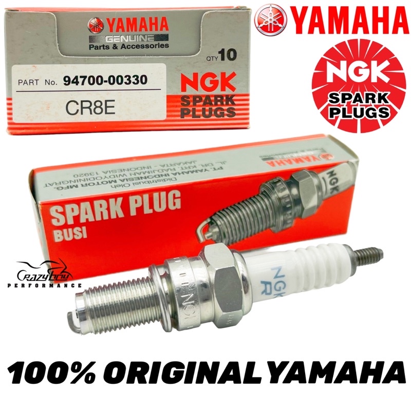 YAMAHA 100% ORIGINAL NGK SPARK PLUG CR8E FOR Y15ZR LC135 R15 MT15 FZ150 MT25 R25 XJ6 JAGUH ...