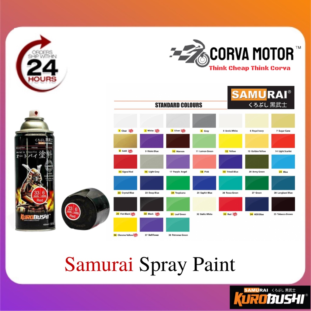 Corva Motor Samurai Spray Paint Cat Samurai Cat Sembur Samurai 400ml ...