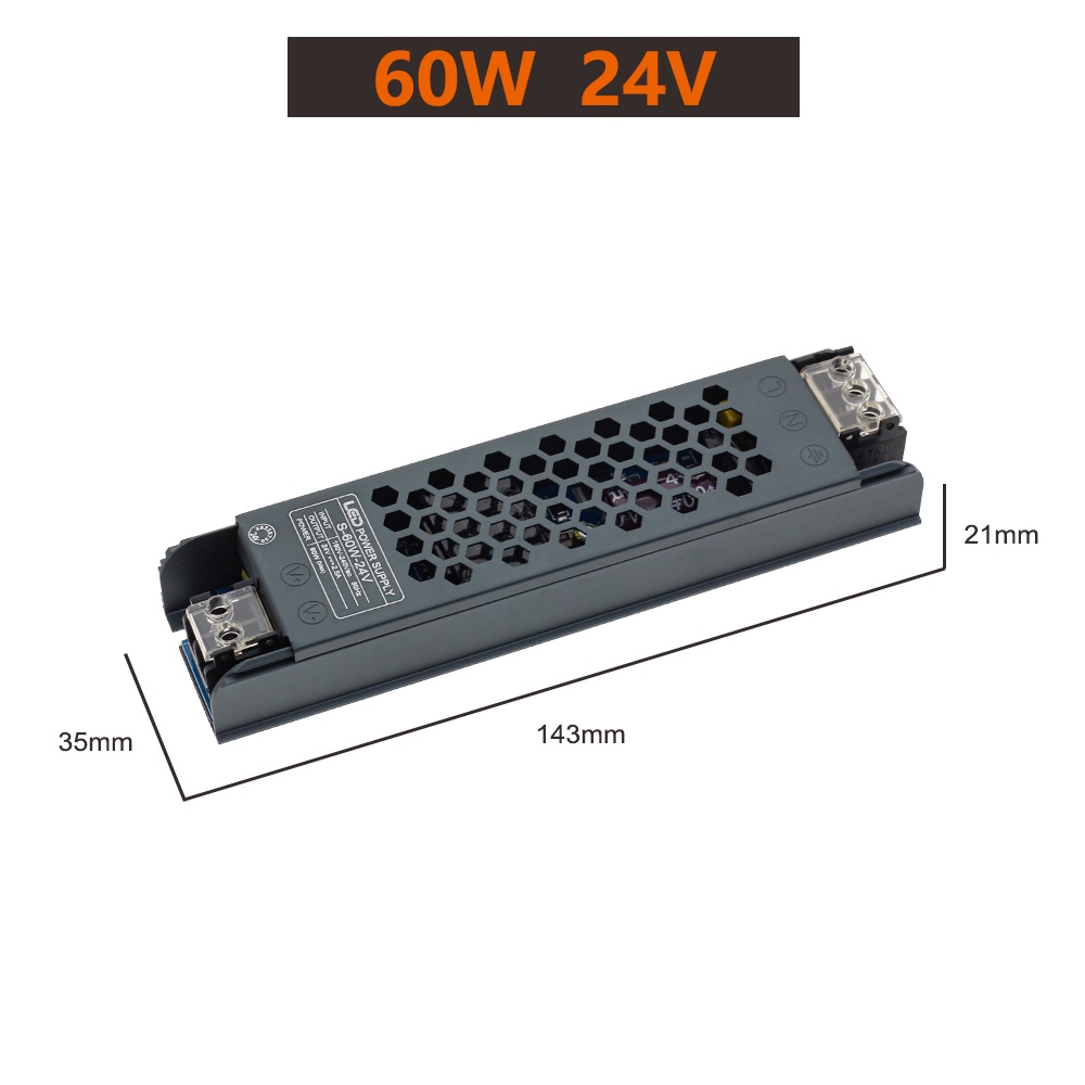 [New Arrival] LED Power Supply DC12V 24V Ultrathin LED Driver Mute Lighting Transformers 60W ...
