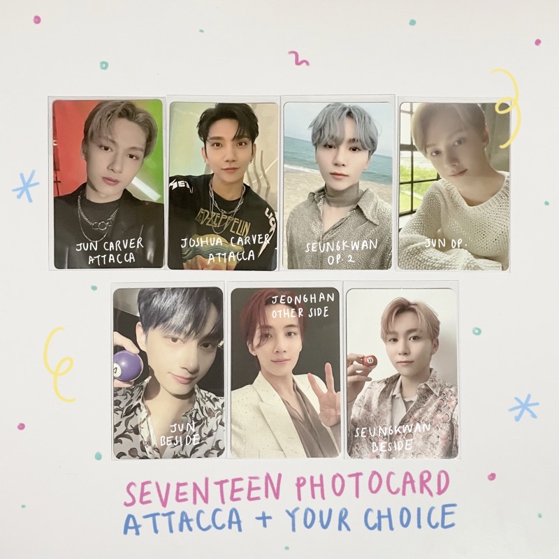 Seventeen SVT Photocards PC Attacca Your Choice Carver Carat Album | Joshua Jun Seungkwan ...