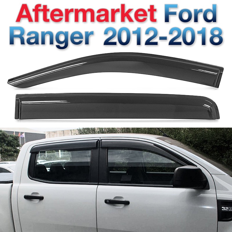 Tunez Rain Guards Window Door Visor Weather Shield - Ford Ranger T6/PX ...
