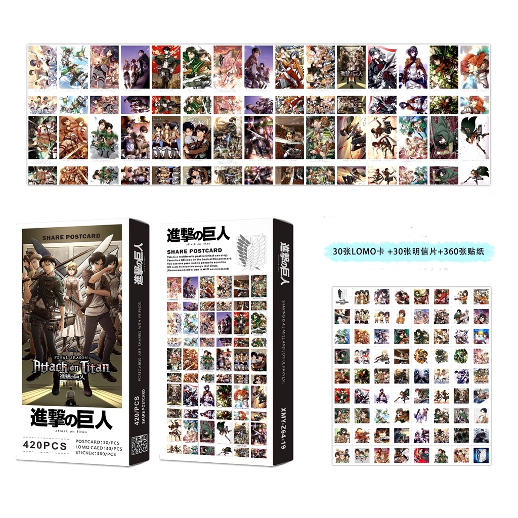 ANIME Postcard Sticker DEMON SLAYER AOT GENSHIN BLUE LOCK JUJUTSU SPY ...