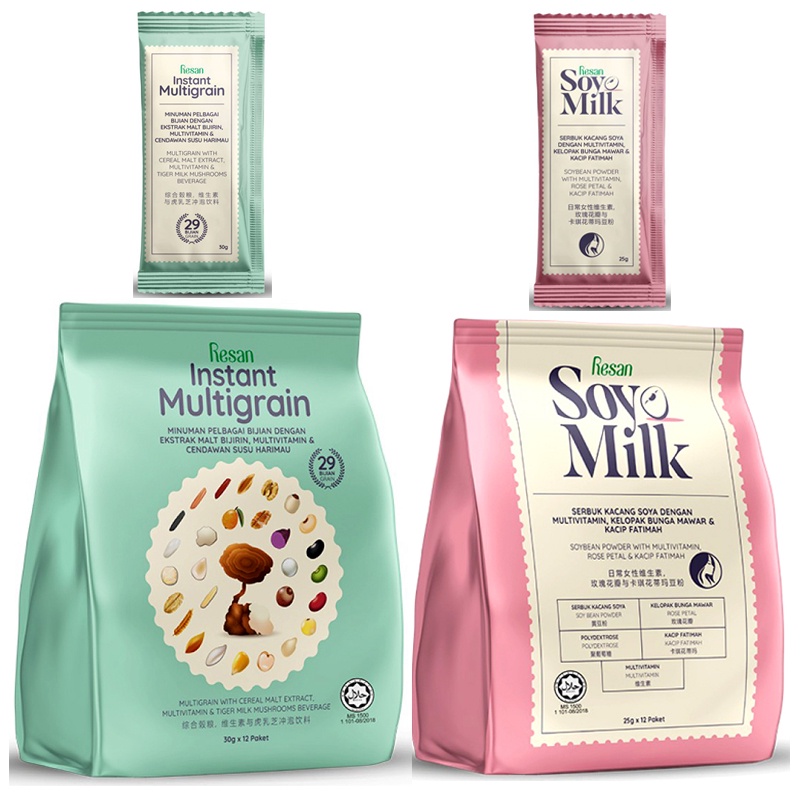 Resan Instant Multigrain with Tiger Milk Mushroom (12 Sachet/360g ...