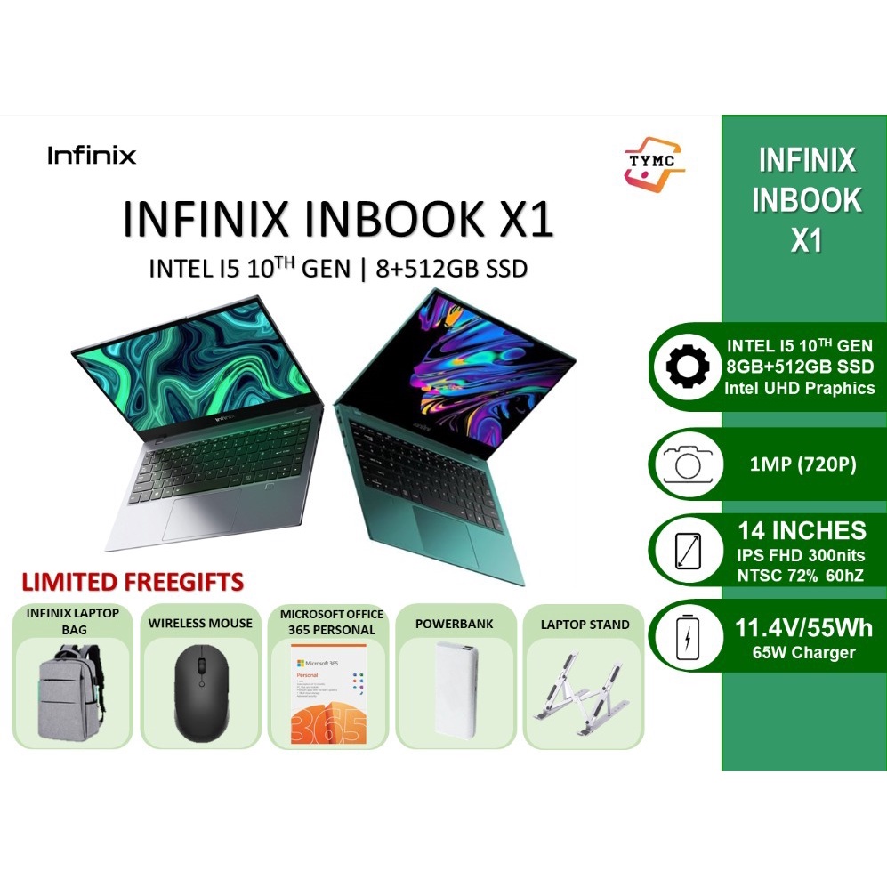 Infinix InBook X1 (i5 8+512GB) READY STOCK | 1 Year INFINIX Malaysia ...