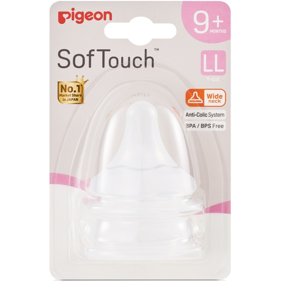 Original Pigeon SofTouch Peristaltic Plus Wide Neck Nipple (S/M/L/LL/LLL) | Shopee Malaysia