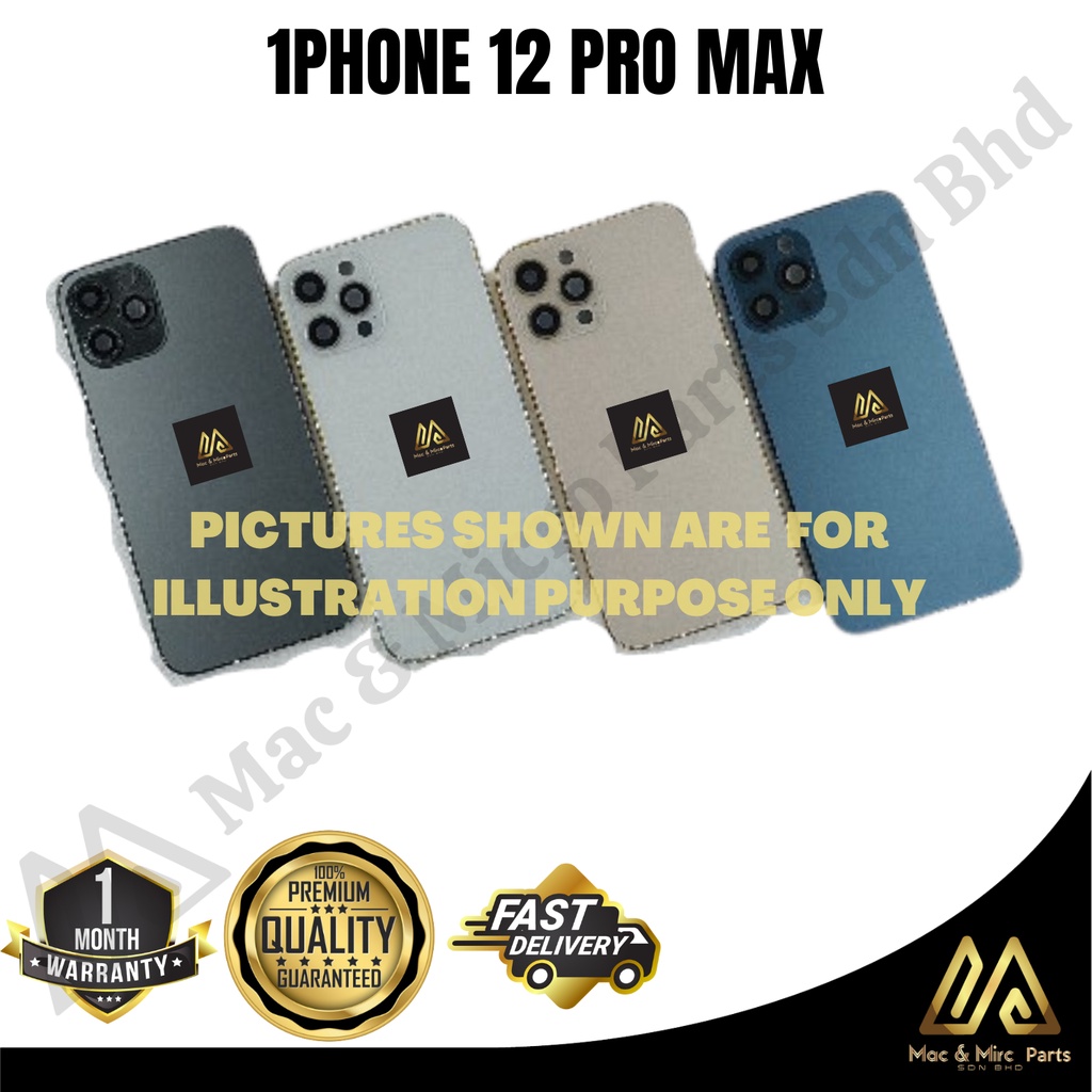 IP 11 PRO MAX / 12 PRO MAX FULLSET HOUSING WITH ON OFF BUTTON AND SIM ...