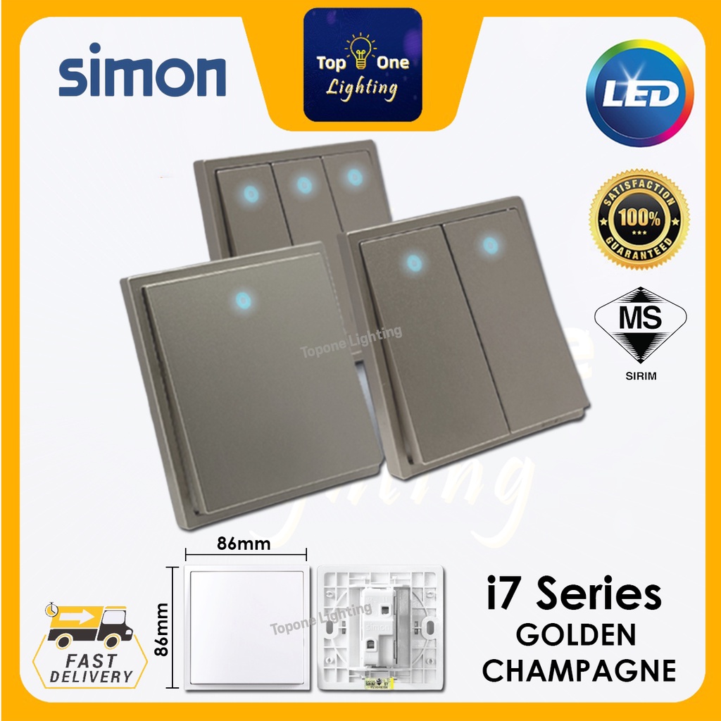 Simon I7 Series LED Switch / Switches & Socket Outlet (GOLDEN CHAMPAGNE ...