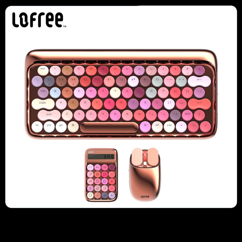 Lofree Rose Gold Mechanical Dot Bluetooth Keyboard Mice Calculator For ...