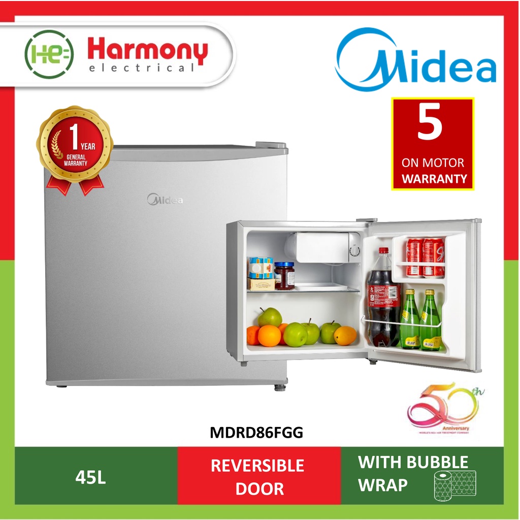 MIDEA 50L Mini Bar Fridge MDRD86FGG ( Suitable Hotel / Hostel ...