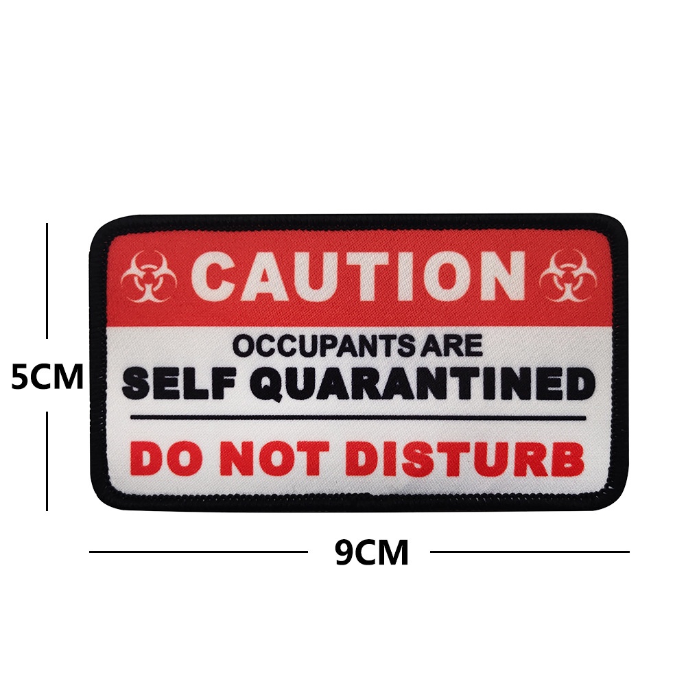 Velcro Patch WARNING Connotation 3D Embroidery Creative Badge DIY Tactical Cloth Sticker ...