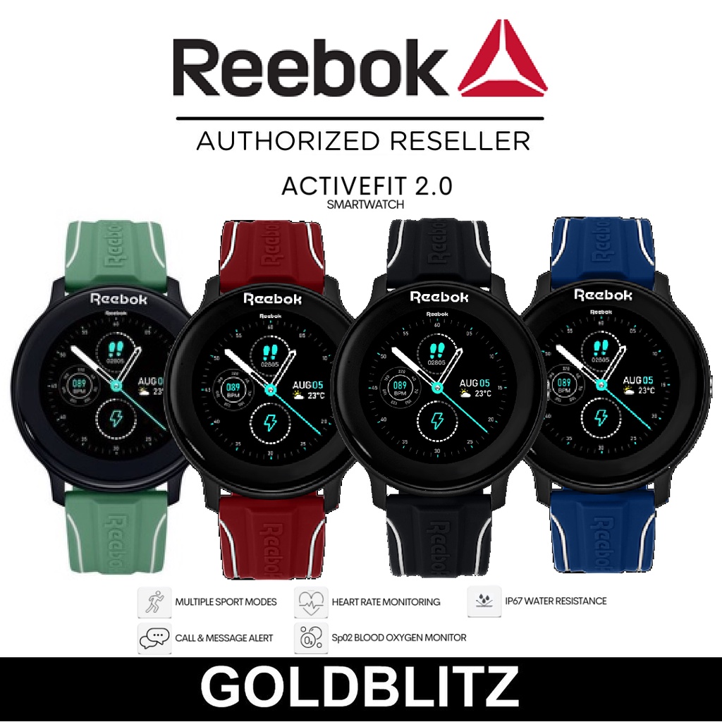 Reebok Active Fit 2.0 Smartwatch- Full-Touch HD Display, SpO2 Sensor ...
