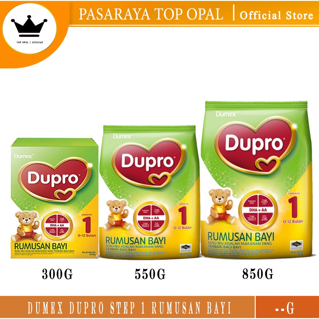 DUMEX DUPRO STEP 1 (0-12 Months)300G/550G/850G(New Packing) | Shopee ...