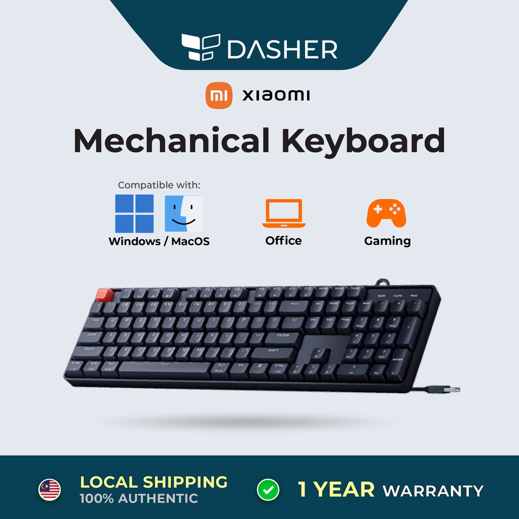 Xiaomi Mi Wired Mechanical Keyboard Window MacOS 104 Keys Full Size ...
