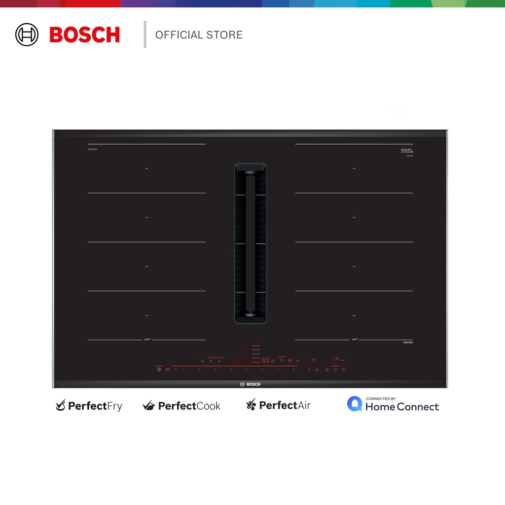 Bosch Series 8 80cm Integrated Ventilation Hob, HomeConnect with ...