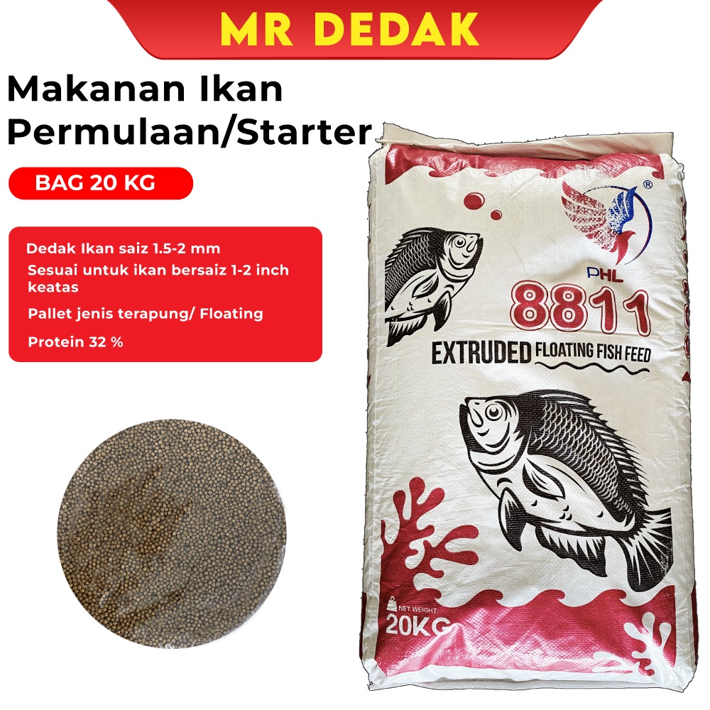 [20KG] [8811] Makanan Ikan Permulaan 2mm [Starter Fish Pallet] [Talapia ...