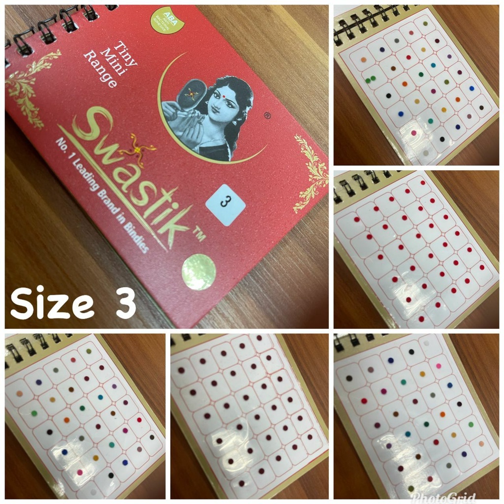 BD18 Bindi/ Pottu/ Sticker Pottu Booklet Swastik spiral book- 150 Plain ...