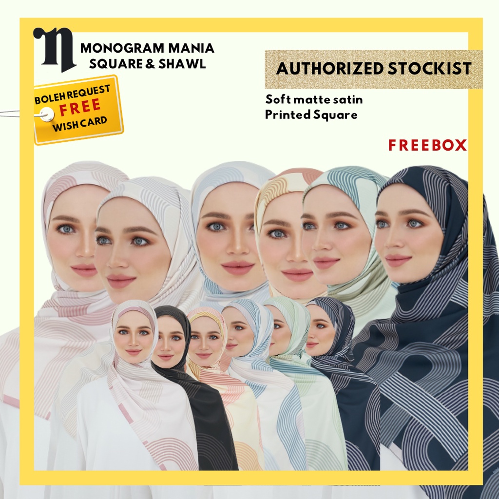 (𝟭𝟬𝟬% 𝗢𝗿𝗶𝗴𝗶𝗻𝗮𝗹) 𝗡𝗮𝗲𝗹𝗼𝗳𝗮𝗿 𝗠𝗼𝗻𝗼𝗴𝗿𝗮𝗺 𝗦𝗾𝘂𝗮𝗿𝗲 & 𝗦𝗵𝗮𝘄𝗹 | Shopee Malaysia
