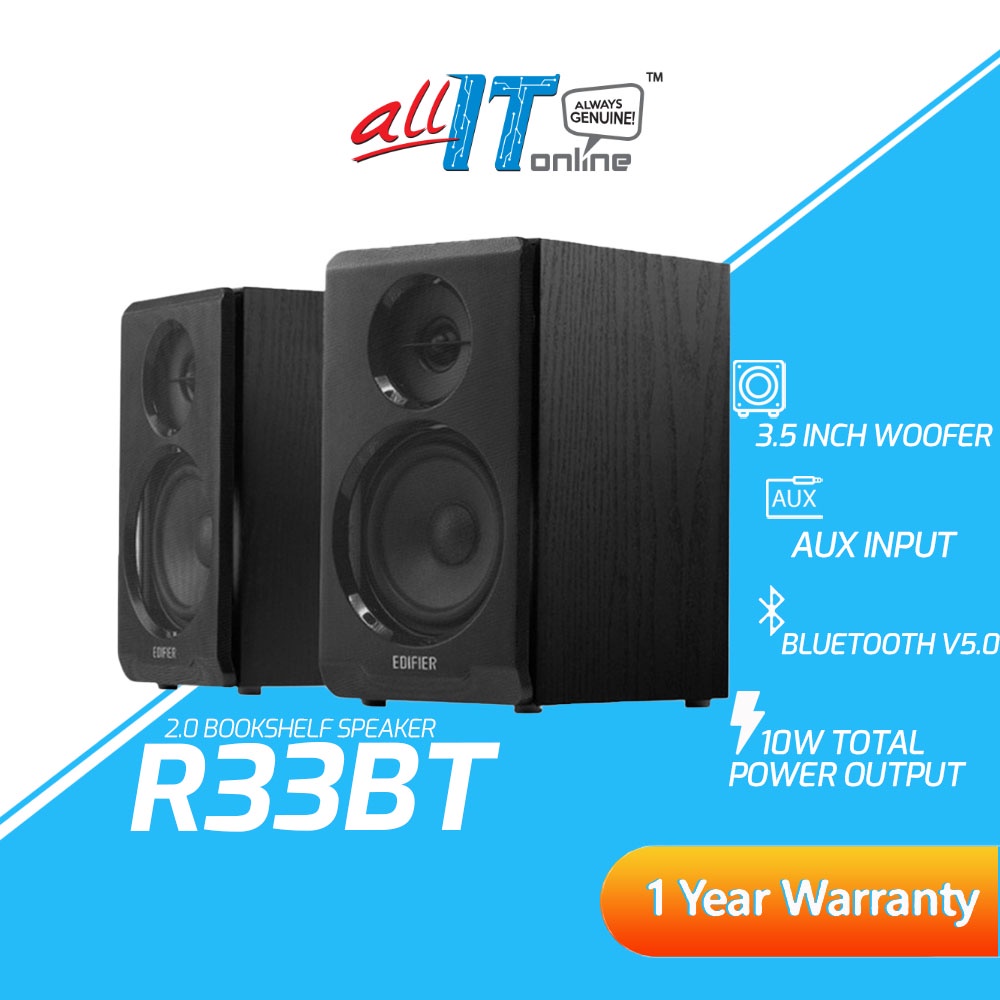 Edifier R33BT - 2.0 Bookshelf Speaker with Bluetooth 5.0 | DSP | Shopee ...