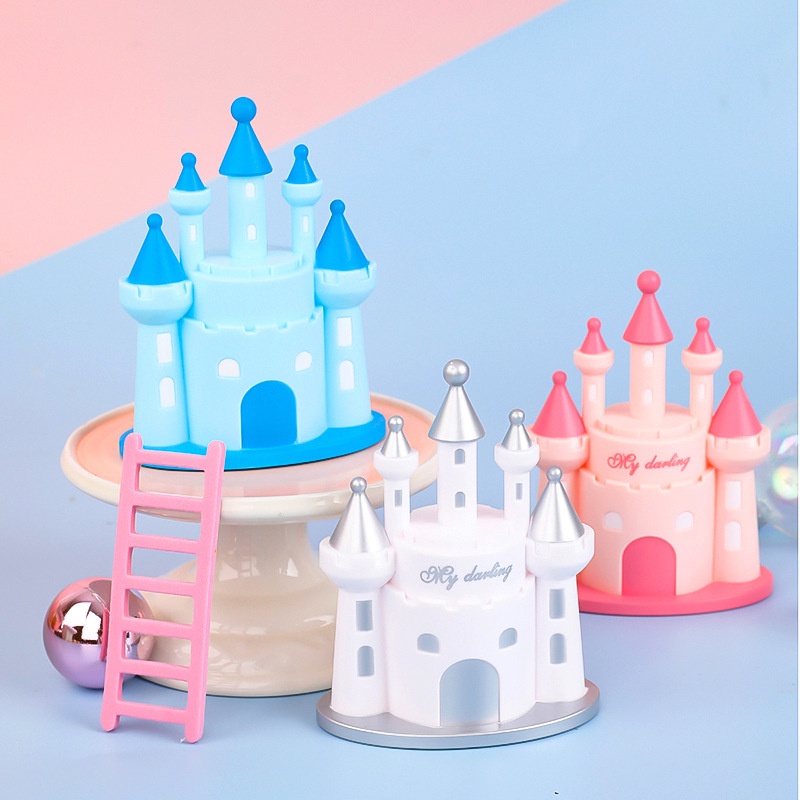 3D Castle Cake topper Pink Blue Princess Prince Decoration Baking ...