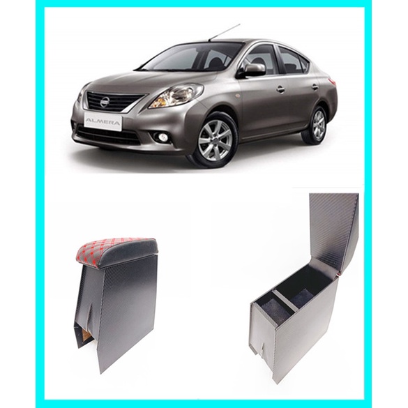 Nissan Almera N17(2011-2019) PVC Black Interior Console Box Armrest Arm ...