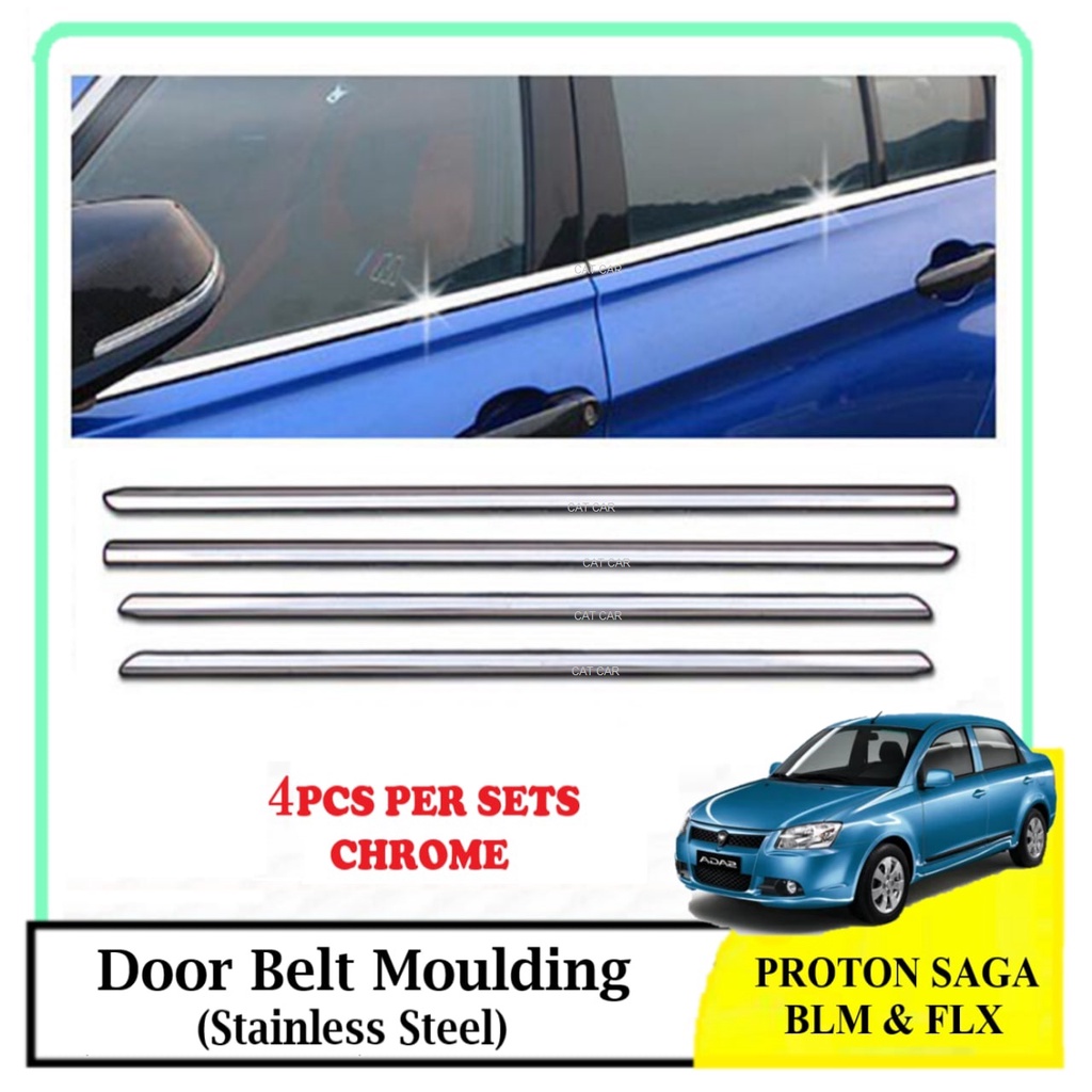 Proton Saga BLM / FLX Window Trim Chrome Lining / Door Belt Moulding ...