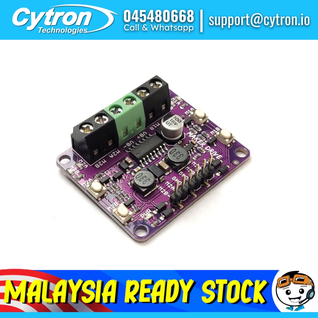 Cytron Maker Drive High Quality H-Bridge Motor Driver Built-in Quick ...