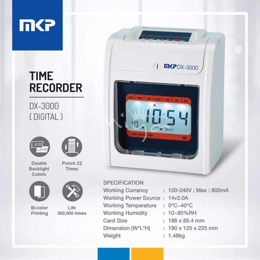 MKP Time Recorder / Punch Card Machine DX-3000 (Digital) | Shopee Malaysia