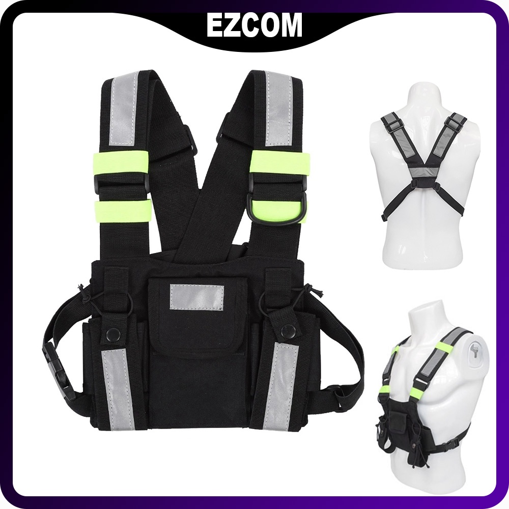 Men Walkie Talkie Chest Bag Military Tactical Outdoor Two Way Radio ...