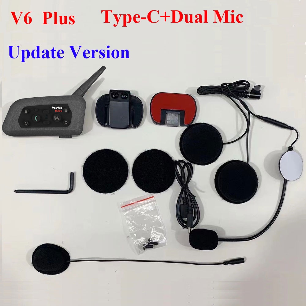 V6 Intercom V6 Plus Motorcycle Bluetooth Helmet Intercom for Moto ...