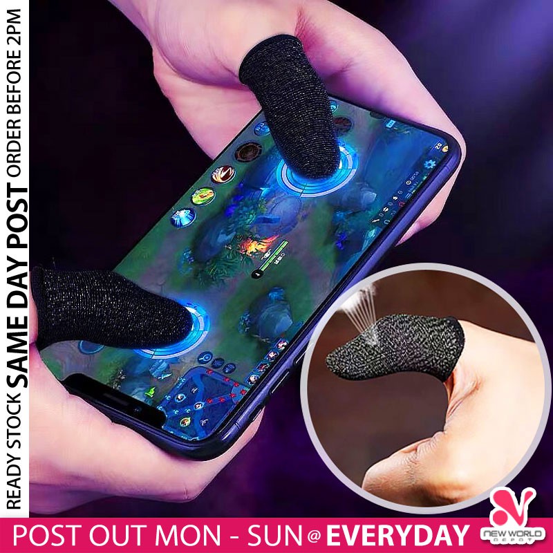 𝗣𝗥𝗢𝗧𝗘𝗖𝗧𝗜𝗩𝗘 𝗕𝗢𝗫 》2pcs 1 Pair Mobile Game Finger Sleeve Gloves Sweatproof ...