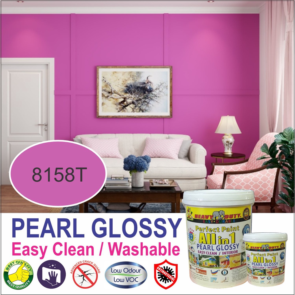 8158T * ( PEARL GLOSSY ) HEAVY DUTY Interior Sheen Finish Paint Cat ...