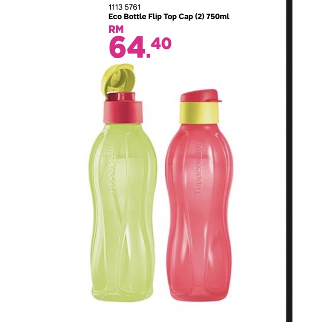 Tupperware Eco Bottle Flip Top Cap 750ml | Shopee Malaysia