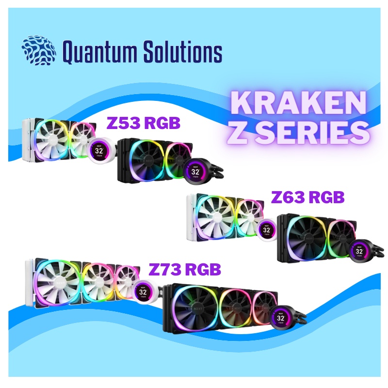 NZXT Kraken Z53 / Z63 / Z73 WITH AER RGB LCD Display AIO LIQUID COOLER ...
