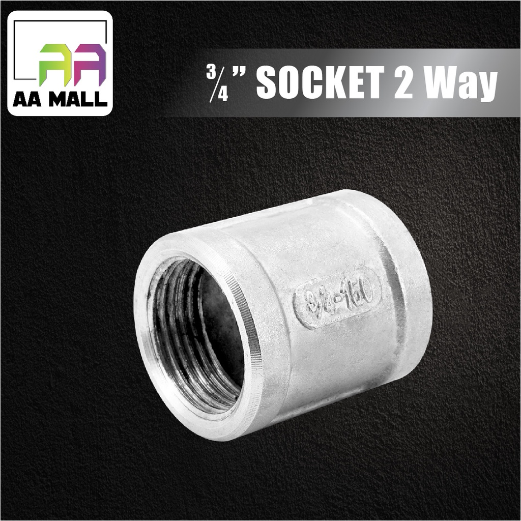 AA MALL Stainless Steel SUS304 Pipe Fitting Tee Elbow Nipple Socket 3/4 ...