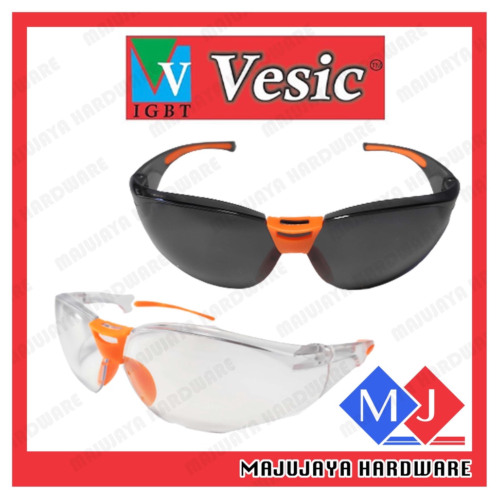 VESIC CERTIFIED UV Safety Eyewear Clear Black Glasses Spectacle Sporty ...