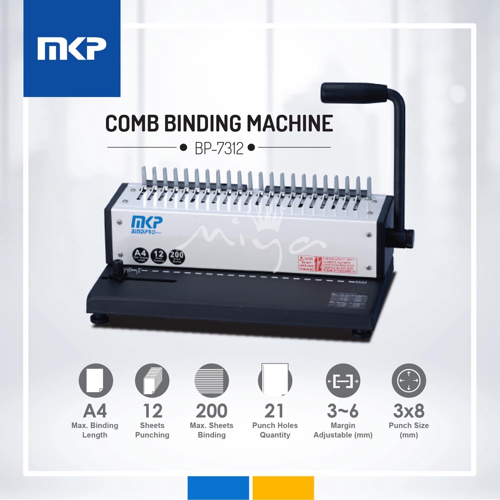 MKP Comb Binding Machine BP-7312 (12 sheets) | Shopee Malaysia