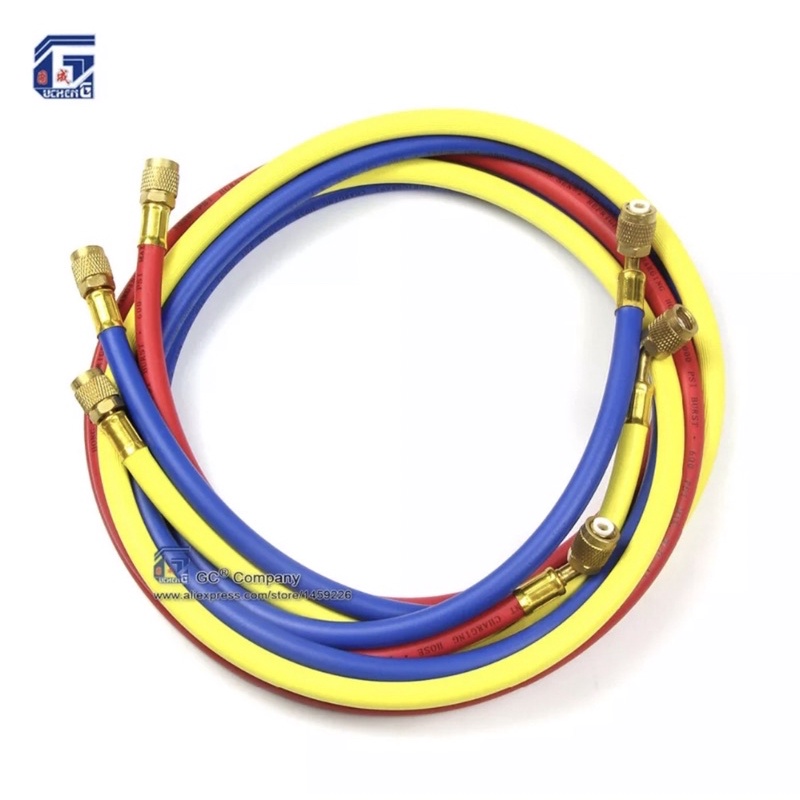 CHARGING HOSE R22 extra long [3 Meters & 6 Meters] 1/4" HVAC R12 R22 R134A R502 404A Refrigerant ...