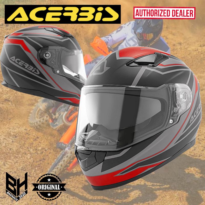 Helmet Acerbis X-Street Fs-816 Red Black /Full Face Double Visor/Helmet ...
