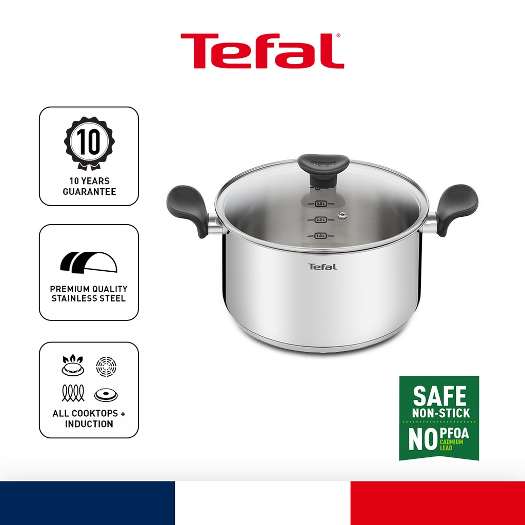 Tefal Primary Stewpot with lid 24cm (E3084604) (Premium quality stainless-steel) | Shopee Malaysia