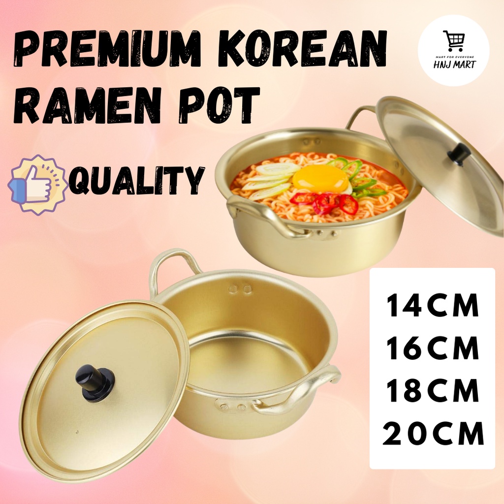 Premium Korean Ramen Pot with Cover Korean Gold Pot Yellow Pot Korean ...