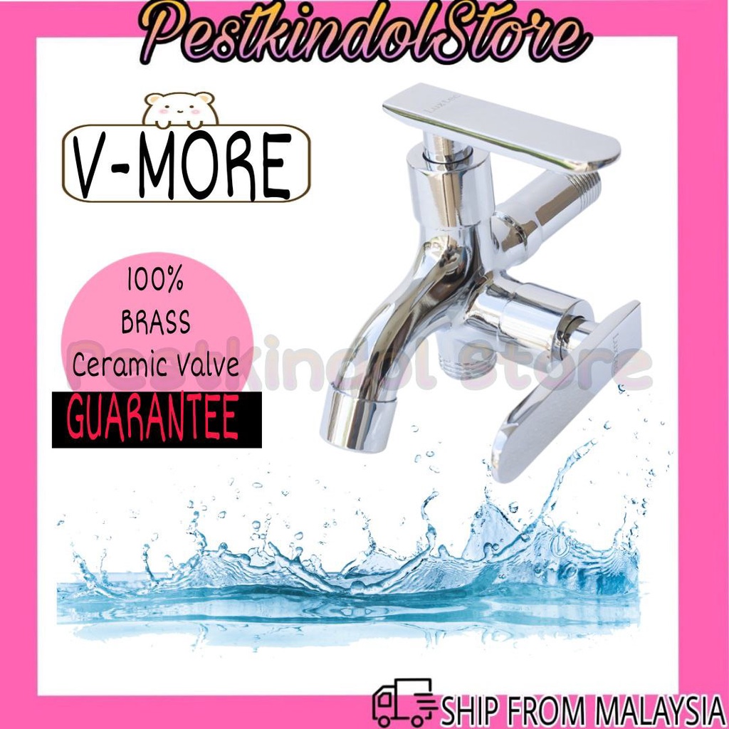 TWO WAY WATER WALL BIB TAP / Double Tap / Two Way Tap V-3838 | Shopee ...