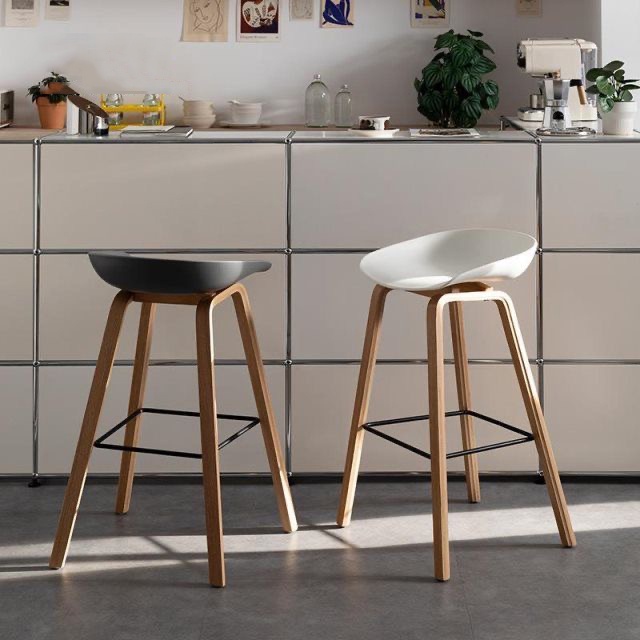 Cafe bar stool Scandinavian coffee chair Modern bar stool Wood grain ...