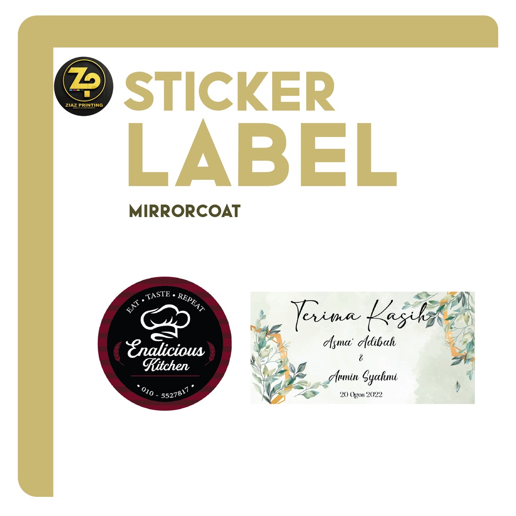 STICKER LABEL PRODUCT/STICKER MIRRORCOAT | 3CM-CUSTOM SIZE | 100PCS ...