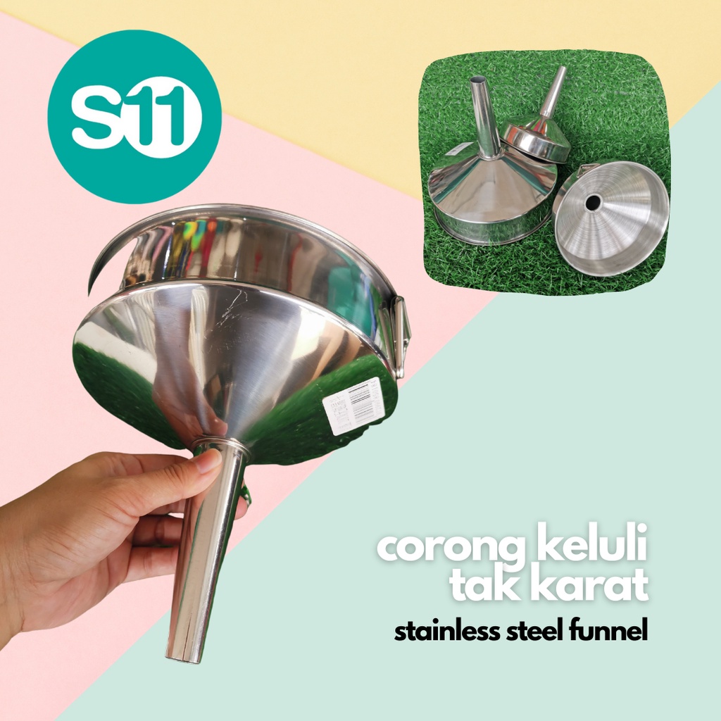 12cm 14cm 20cm 24cm Stainless Steel Filter Funnel Oil Liquid Fluid Filter Funnel Kitchen Tool ...