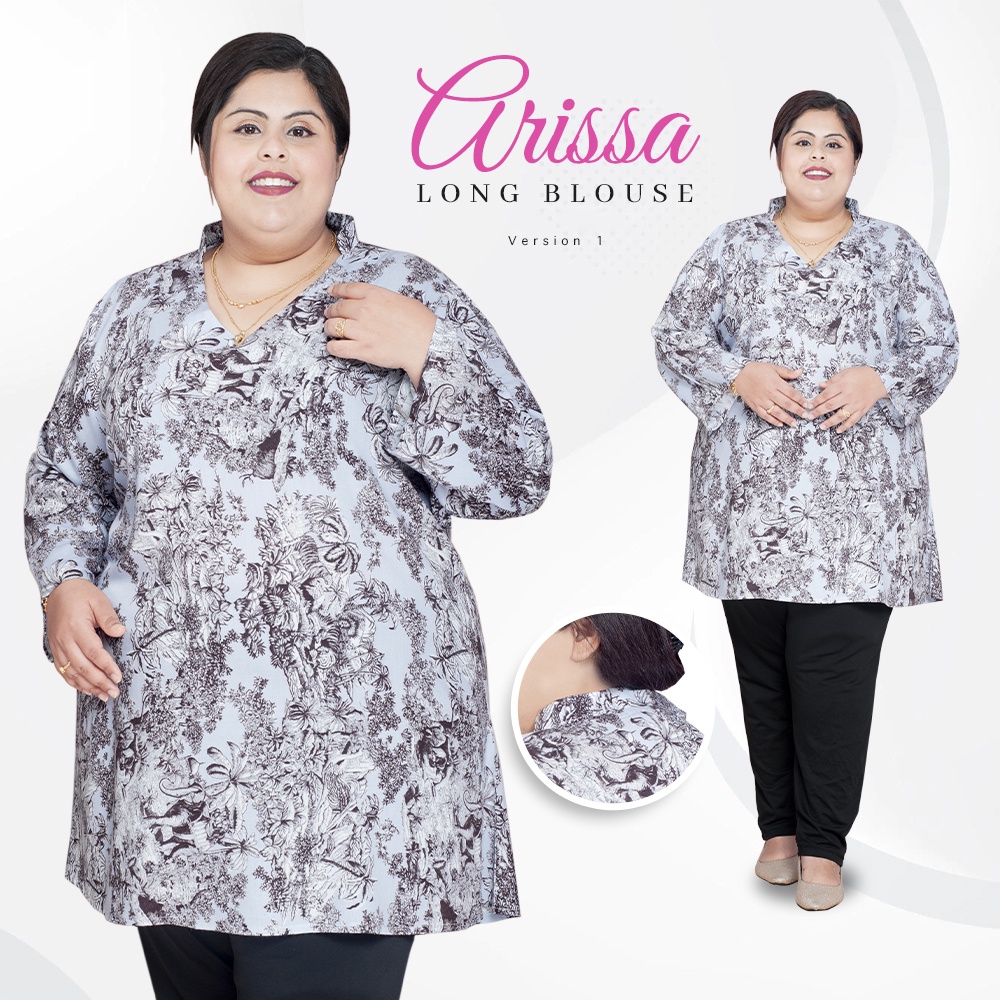 * Plus Size * Arissa Long Blouse Muslimah Classic Flower Patterns by ...