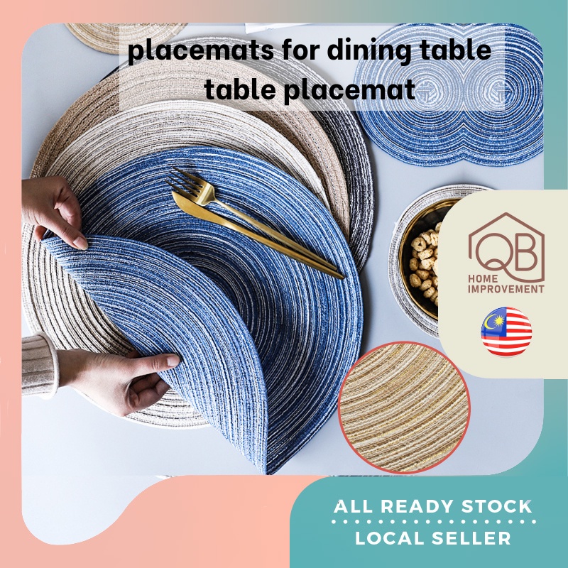 QB lapik pinggan pelapik meja makan Round Plate Mat Dining Table Alas ...