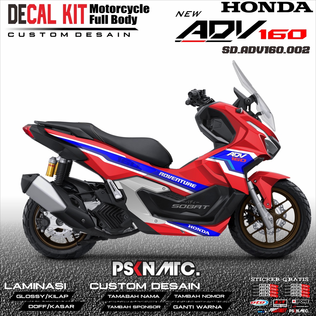 Decal ADV 160 - Dekal Sticker Striping Fullbody Full Blok List HONDA ...