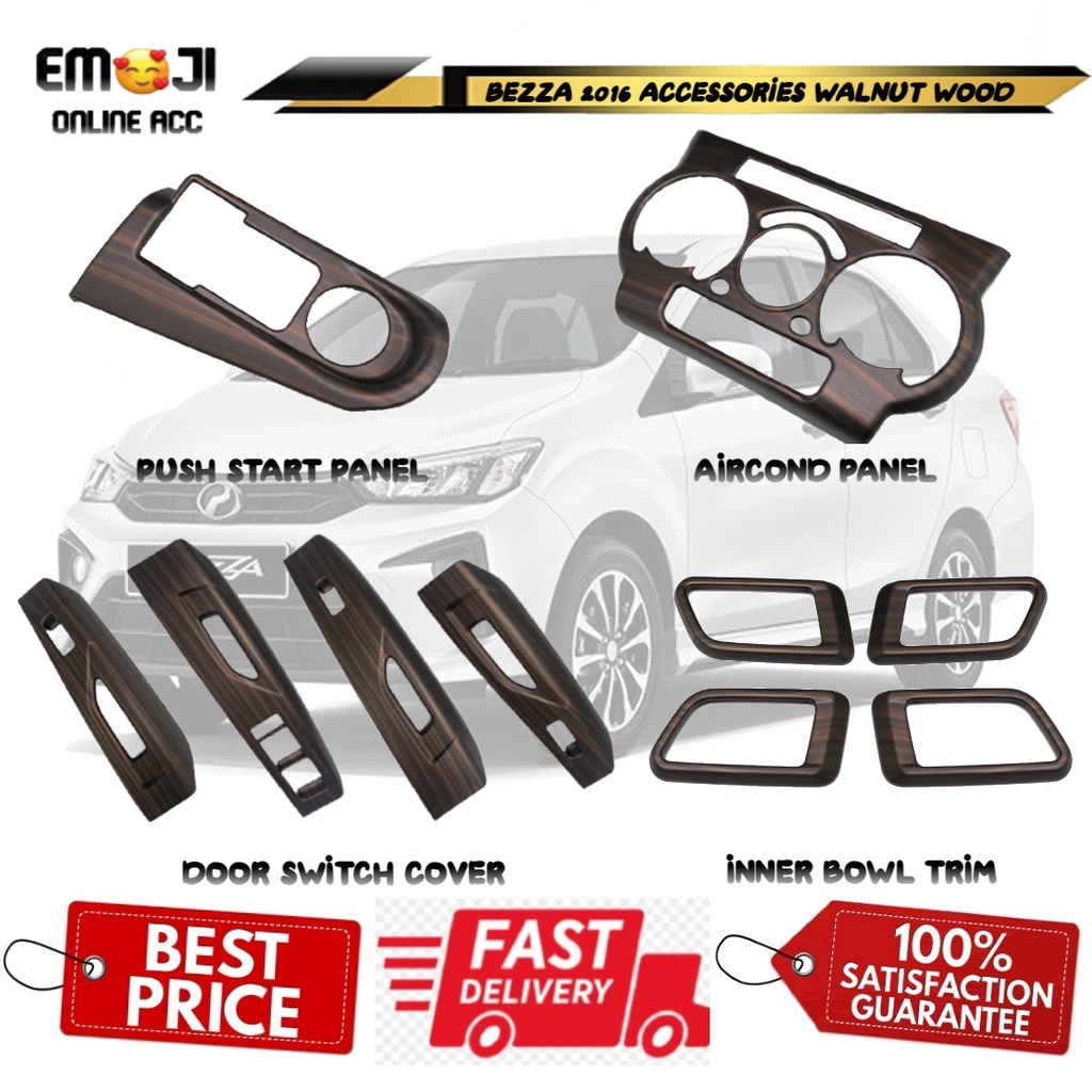 Perodua Bezza 2016 onwards Walnut Wood Accessories inner bowl trim ...
