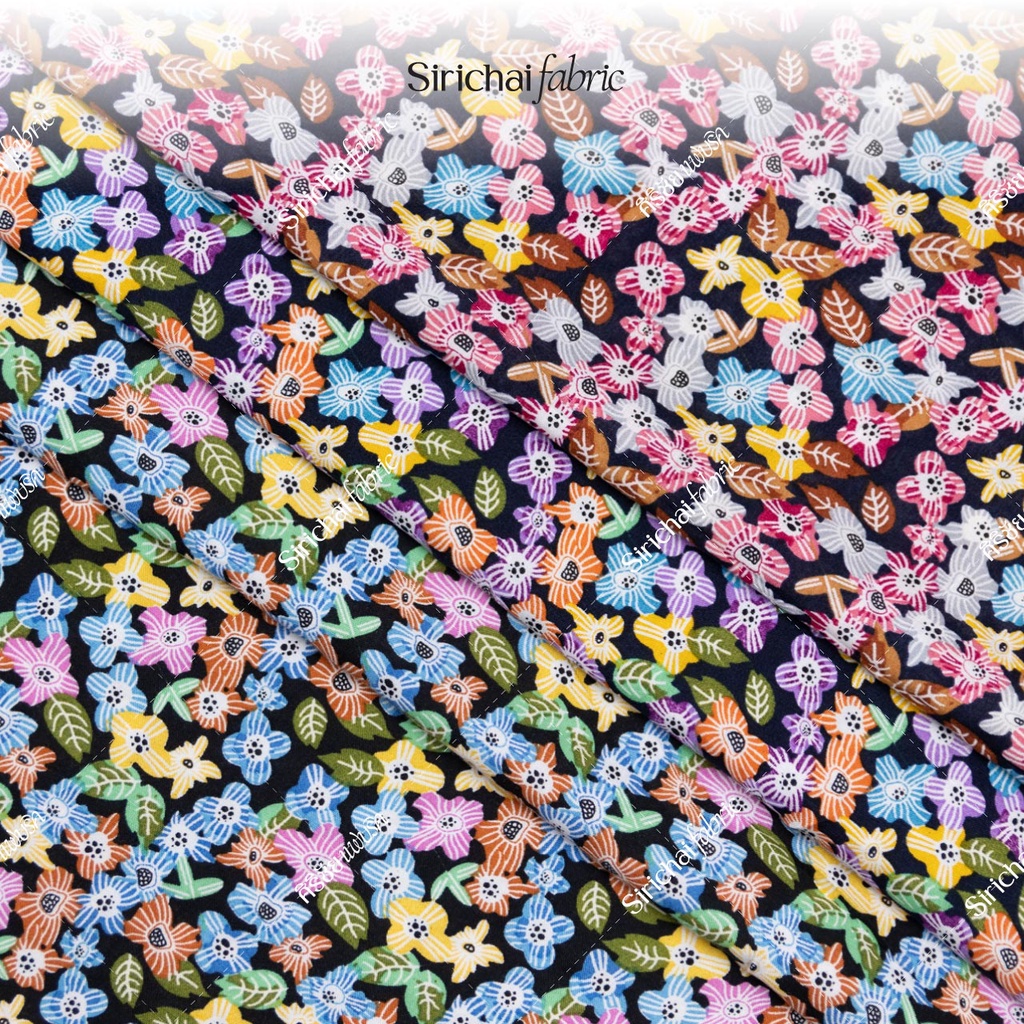 Spun Rayon Fabric (Mmbert Fabric) Watercress Flower Pattern Width 58 ...